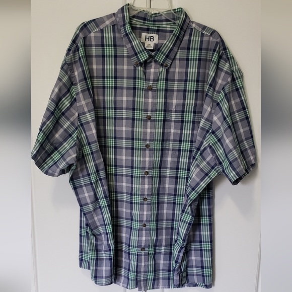 Harbor Bay | Shirts | Harbor Bay Mens Blue Green Plaid Buttondown Shirt 4xl Big Tall | Poshmark
